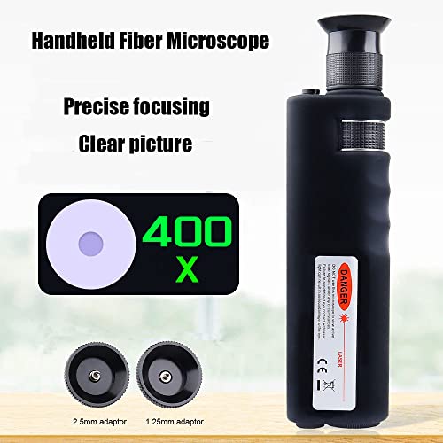 400x Handheld Fiber Optical Microscope with 2.5mm FC ST SC Adapters and 1.25mm LC Adapter