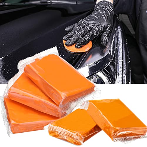 Car Clay Bar 5 Pack 500g, Premium Grade Clay Bars Auto Detailing Magic Clay Bar Kit with Towel Clay Bar Cleaner with Washing and Adsorption Capacity for Car Wash Car Detailing Clean,Glass (Orange)