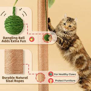 Meowoou Scratching Post 33 inch Tall for Indoor Cats with Sisal Rope, Scratcher for Cute Kitten