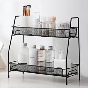 glynae kitchen countertop organizer spice rack l35 x w17 x h32.5 cm bathroom counter organizer storage shelf easy to install and firm - black