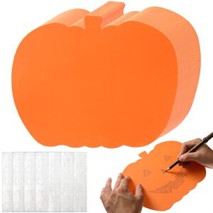 48pcs pumpkin cutouts paper 9. 5’’x 7.5’’ thanksgiving pumpkin shape cut-outs halloween classroom decorations for fall harvest autumn back to school party supplies bulletin board kids craft project