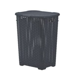 Superio Wicker Laundry Hamper, Large, Gray