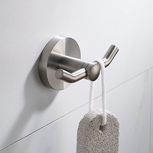 Kraus KEA-18802BG Elie Bathroom Robe and Towel Double Hook, 3 5/8 Inch, Brushed Gold