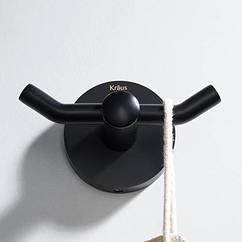 Kraus KEA-18802BG Elie Bathroom Robe and Towel Double Hook, 3 5/8 Inch, Brushed Gold