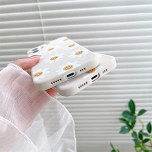 White Sunflower Cute Flower Phone Case for Apple iPhone 12 Mini 5.4 inch Smooth Silicone Soft Cover for iPhone 12mini