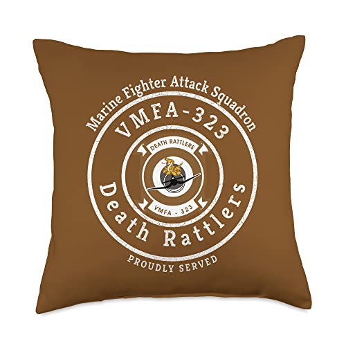 Proudly Served VMFA-323 VMFA-323 Throw Pillow, 18x18, Multicolor