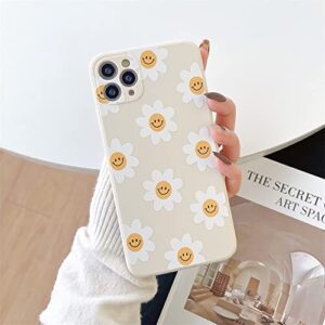 White Sunflower Cute Flower Phone Case for Apple iPhone 11 Pro Max 6.5 inch Smooth Silicone Soft Cover for iPhone 11ProMax 6.5"