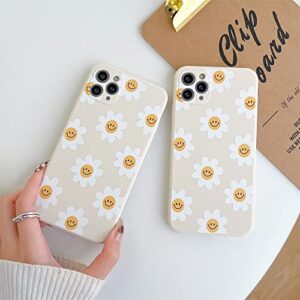 White Sunflower Cute Flower Phone Case for Apple iPhone 11 Pro Max 6.5 inch Smooth Silicone Soft Cover for iPhone 11ProMax 6.5"