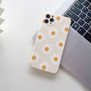 White Sunflower Cute Flower Phone Case for Apple iPhone 11 Pro Max 6.5 inch Smooth Silicone Soft Cover for iPhone 11ProMax 6.5"