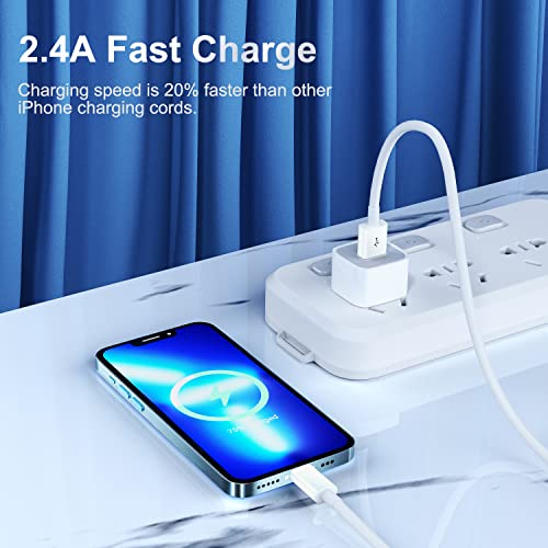 iPhone Charger 6 Feet Apple MFi Certified, Lightning Cable 6FT Fast Charging Cord Compatible with iPhone 14 13 12 11 Pro Max XR XS X 8 7 Plus 6S / iPad/Airpods (3 Pack)