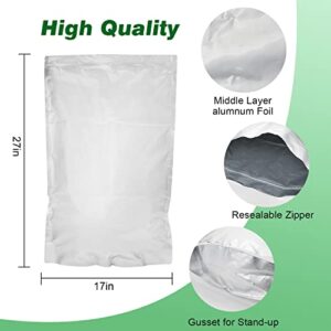 Mylar Bags,15 Pack 5 GALLON Mylar Bags, Heat Sealable Bags Zipper Resealable Pouches Storage Bags for Food, Coffee Beans, Tea, Grains