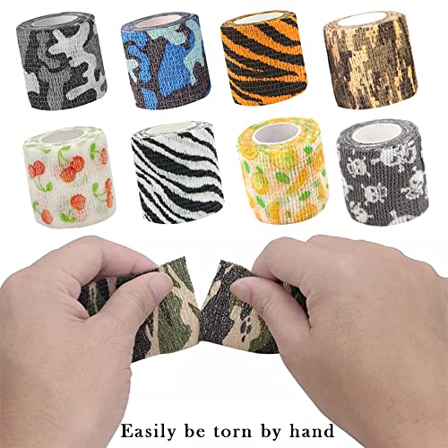 JpGdn 24 Rolls Self Adhesive Bandage Wrap 2 Inchx 5yard Wrap Cohesive Bandage for Dogs Dogs Cats Horses Birds Animals Non-Woven Strong Sports Tape for Wrist Healing Ankle Sprain & Swelling