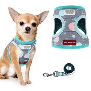 pet dog harness, walk-in small dog harness and leash set, soft and non-deformable puppy vest + 1.8m dog leash, anti-escape puppy kitten harness, suitable for outdoor walking of cats and small dogs…