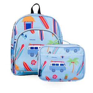 wildkin 12 inch backpack bundle with insulated lunch box bag (surf shack)