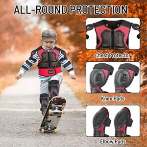 Reomoto Kids Protective Gear,Motorcyle Armor Suit Dirt Bike Gear for Kids Dirt Bike Cycling Skating Off-RoadRiding Skiing (Red),020,One Size