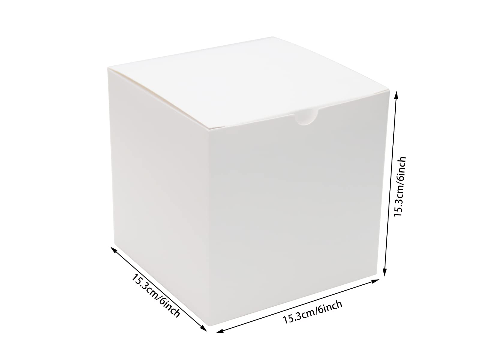 PQZKLDP 15 Packs 6x6x6 inches Fold Box Easy Assemble Small Paper Gift Box Decorative Party Favor Kraft Box with Lid for Birthday, Wedding, Anniversary, Party , with Stickers ,66 FT Twine (6*6*6 Inch, White)