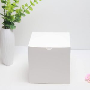 PQZKLDP 15 Packs 6x6x6 inches Fold Box Easy Assemble Small Paper Gift Box Decorative Party Favor Kraft Box with Lid for Birthday, Wedding, Anniversary, Party , with Stickers ,66 FT Twine (6*6*6 Inch, White)