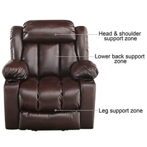 ASHOMELI Large Power Lift Recliner Chair for Elderly with Massage and Heating Function (Brown)