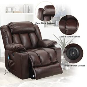 ASHOMELI Large Power Lift Recliner Chair for Elderly with Massage and Heating Function (Brown)