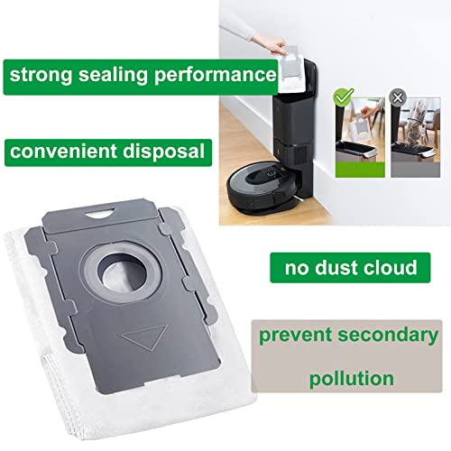 10 pack Replacement Roomba Vacuum Bags Compatible with iRobot Roomba i7, i7+, i8, i8+, i3, i3+, i4, i4+, i1+, i6, i6+, j7, j7+, s9, s9 Plus Bags Bulk Trash Bags Automatic Dirt Disposal Bags Bin Bags