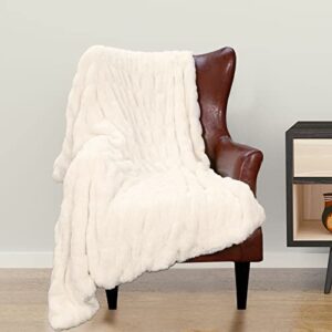 mis deseos super soft faux fur throw blanket,fall blankets and throws for couch sofa bed,white throw blanket,home decor,50" x 65"