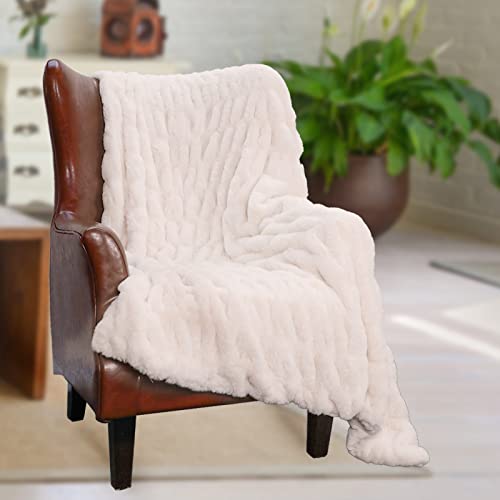 mis deseos Super Soft Faux Fur Throw Blanket,Fall Blankets and Throws for Couch Sofa Bed,White Throw Blanket,Home Decor,50" x 65"