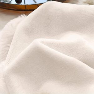 mis deseos Super Soft Faux Fur Throw Blanket,Fall Blankets and Throws for Couch Sofa Bed,White Throw Blanket,Home Decor,50" x 65"