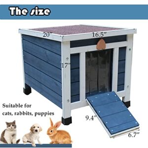 Rockever Outdoor Cat House, Feral Cat House Outdoor Weatherproof with Escape Door and Clear Windows for 2 Cats (Grey