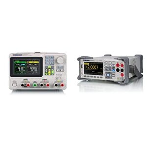 siglent technologies spd3303x-e triple output power supply & sdm3045x 4-1/2 digit digital multimeter, dmm