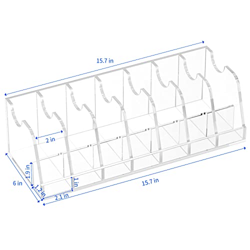 NIUBEE Belt Organizer, Acrylic Belt Storage Holder for The Closet and Drawer, 7 Compartments Belt Box with Display Stand