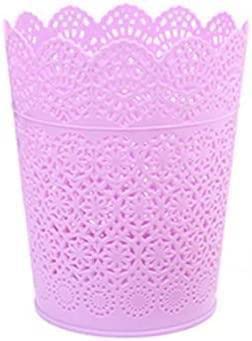 Krimo Plastic Slim Oval Trash Can, Wastebasket, Garbage Container Bin for Bathroom, Bedroom, Home Office(Purple)