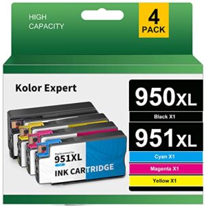 kolor expert compatible ink cartridge replacement for hp 950xl 951xl ink cartridges combo pack for hp officejet pro 8600 8610 8620 8100 8630 8660 8640 8615 8625 276dw 251dw 271dw printer