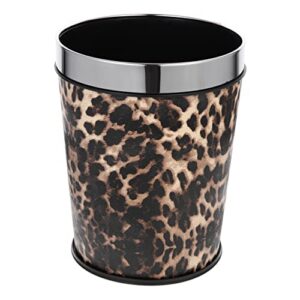 kitchen waste bins waste basket round trash can retro waste basket small waste paper basket 5l bathroom garbage bin leopard dustbin for home office living room trash cans recycling bin