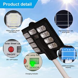 XLB-TYNFD 800W Solar Street Lights Outdoor IP67 Waterproof, 50000LM High Brightness Dusk to Dawn LED Street Light, with Motion Sensor and Remote Control, for Parking Lot, Yard, Garden, Patio