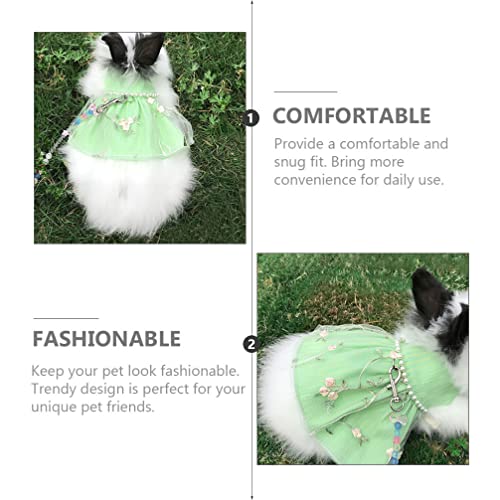 Rabbit Leash and Harness Set, Pet Rabbit Dress with Leash Breathable Small Animal Harness Vest Escape Proof Small Animals Bunny Harness and Leash Pet Costume for Rabbit