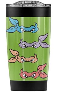 logovision teenage mutant ninja turtles tmnt masks stainless steel 20 oz travel tumbler, vacuum insulated & double wall with leakproof sliding lid