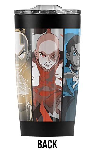 Logovision Avatar The Last Airbender Triple Bender Stainless Steel 20 oz Travel Tumbler, Vacuum Insulated & Double Wall with Leakproof Sliding Lid