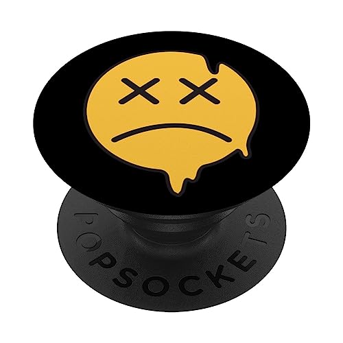 Melting Sad Face Smile Aesthetic 90s Art PopSockets Standard PopGrip