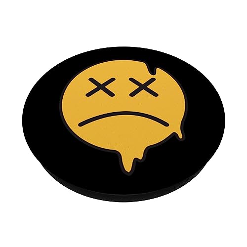 Melting Sad Face Smile Aesthetic 90s Art PopSockets Standard PopGrip