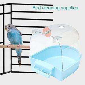 lamphle Parrot Bath Box Easy Installation Washing Dry Cleaning Lightweight Thicken Leak-Proof Parrot Bath Box for Lovebirds Green