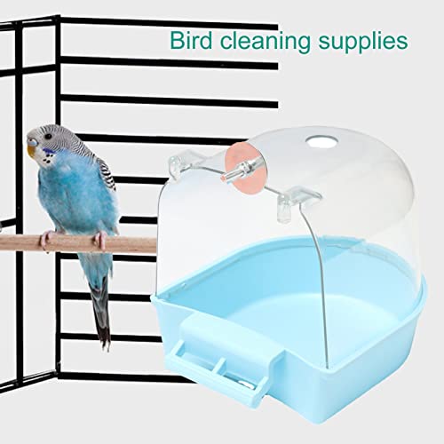 lamphle Parrot Bath Box Easy Installation Washing Dry Cleaning Lightweight Thicken Leak-Proof Parrot Bath Box for Lovebirds Green