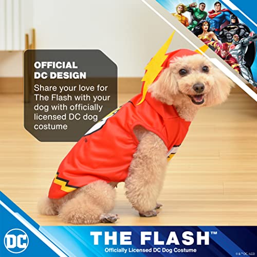 DC Comics Superhero The Flash Halloween Dog Costume – Small - | DC Superhero Halloween Costumes for Dogs, Funny Dog Costumes | Officially Licensed DC Dog Halloween Costume