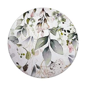 Eucalyptus green blossom watercolor floral leaves pattern PopSockets Swappable PopGrip