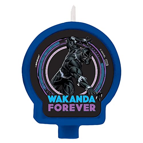 Black Panther Wakanda Forever Birthday Candle - 2 3/5" x 2 2/5" | Multicolor | 1 Pc.