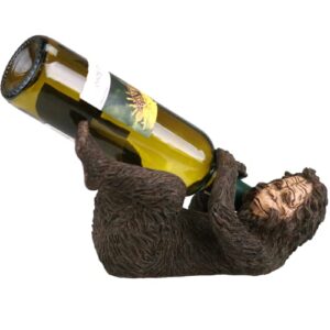 wilcor international decorative bigfoot wine bottle holder, funny novelty racks, sasquatch rv decor for camper, 10 inches, brown (gft3698)