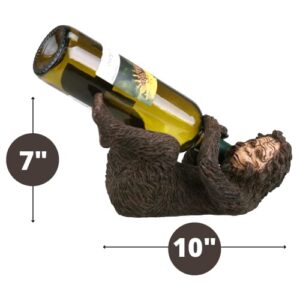 Wilcor International Decorative Bigfoot Wine Bottle Holder, Funny Novelty Racks, Sasquatch RV Decor for Camper, 10 Inches, Brown (GFT3698)