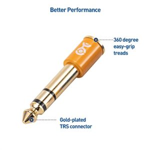 Cable Matters 2-Pack Headphone Adapter Kit with 1/4 to 3.5mm Adapter and 3.5mm to 1/4 Adapter (1/8 to 1/4 Adapter, 1/4 to 1/8 Adapter) in Blue and Orange