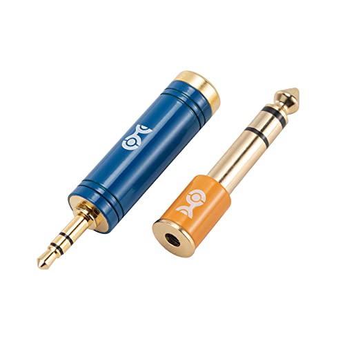 Cable Matters 2-Pack Headphone Adapter Kit with 1/4 to 3.5mm Adapter and 3.5mm to 1/4 Adapter (1/8 to 1/4 Adapter, 1/4 to 1/8 Adapter) in Blue and Orange