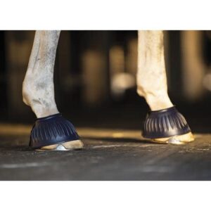 Dover Saddlery Rubber Hook-and-Loop Bell Horse Boots, Size Large, Navy, Pair