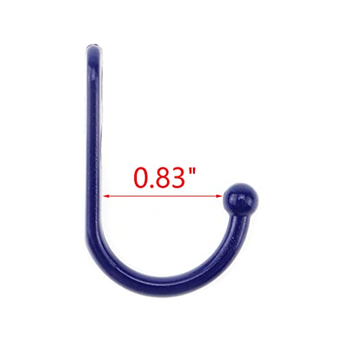 MY MIRONEY 10 Pack Blue Coat Hooks 1.73" x 0.51" Zinc Alloy Wall Mounted Hanger Hook Hardware Wall Hooks for Hanging Coat, Towel, Key, Hat, Cap, Cup